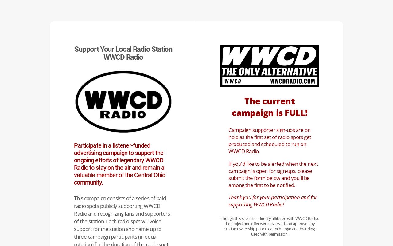 Support Your Local Radio Station | WWCD Radio